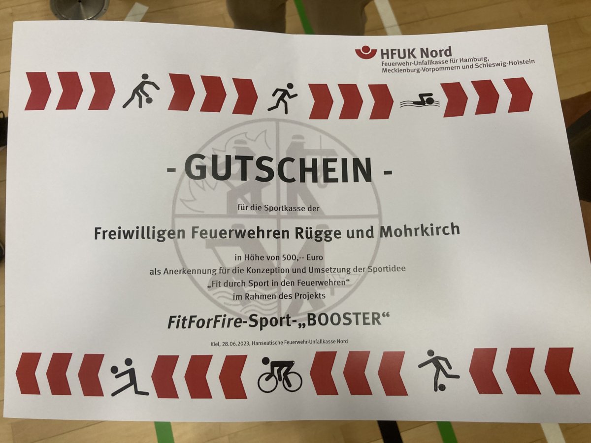 Auszeichnung "Fit-for-Fire"-Dienstsportgruppe / Gemeinde Mohrkirch